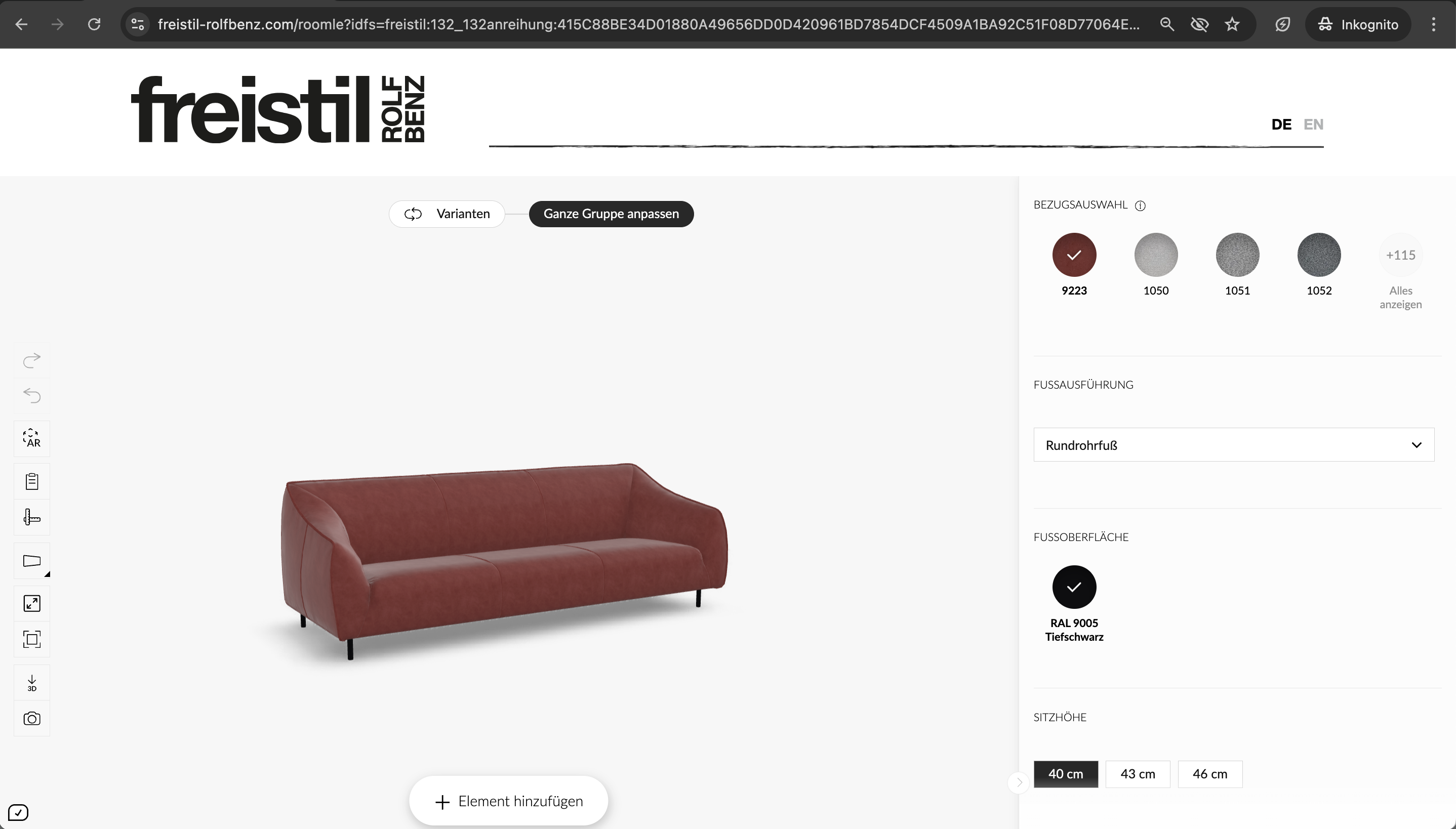 Freistil Rolf Benz | Configurator Database